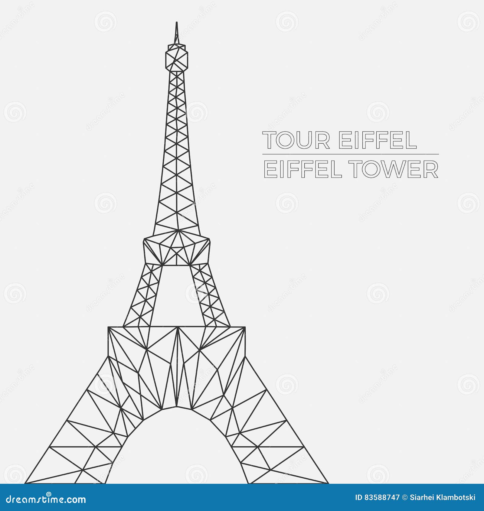Triangle Eiffel Tower Vector Illustration | CartoonDealer.com #41591326