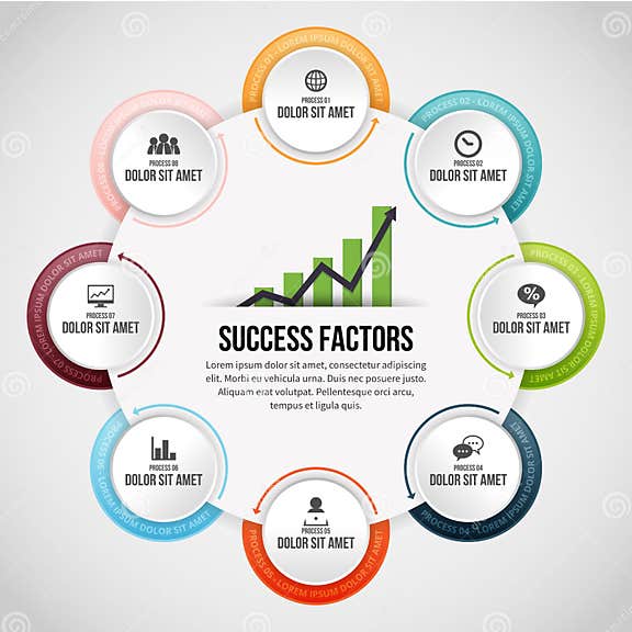 Eight Process Circle Clips Infographic Stock Vector - Illustration of ...