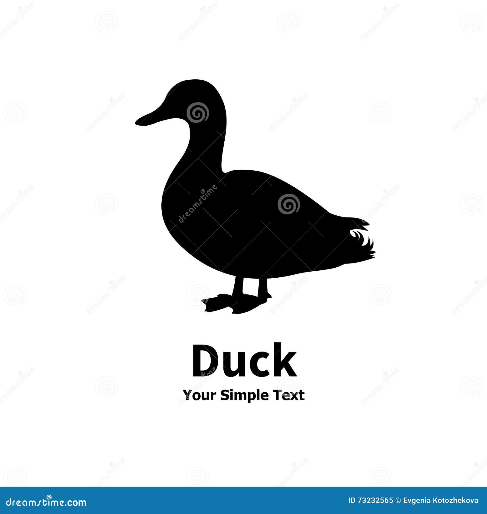 Vector Illustration Eines Schattenbildes Einer Ente Vektor Abbildung ...