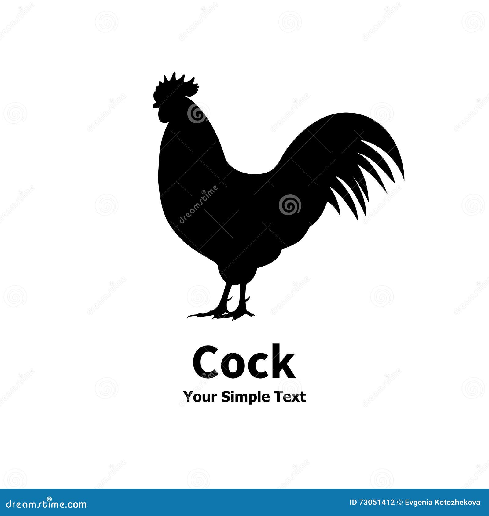 Vector Illustration Eines Schattenbildes Eines Hahnes Vektor Abbildung ...