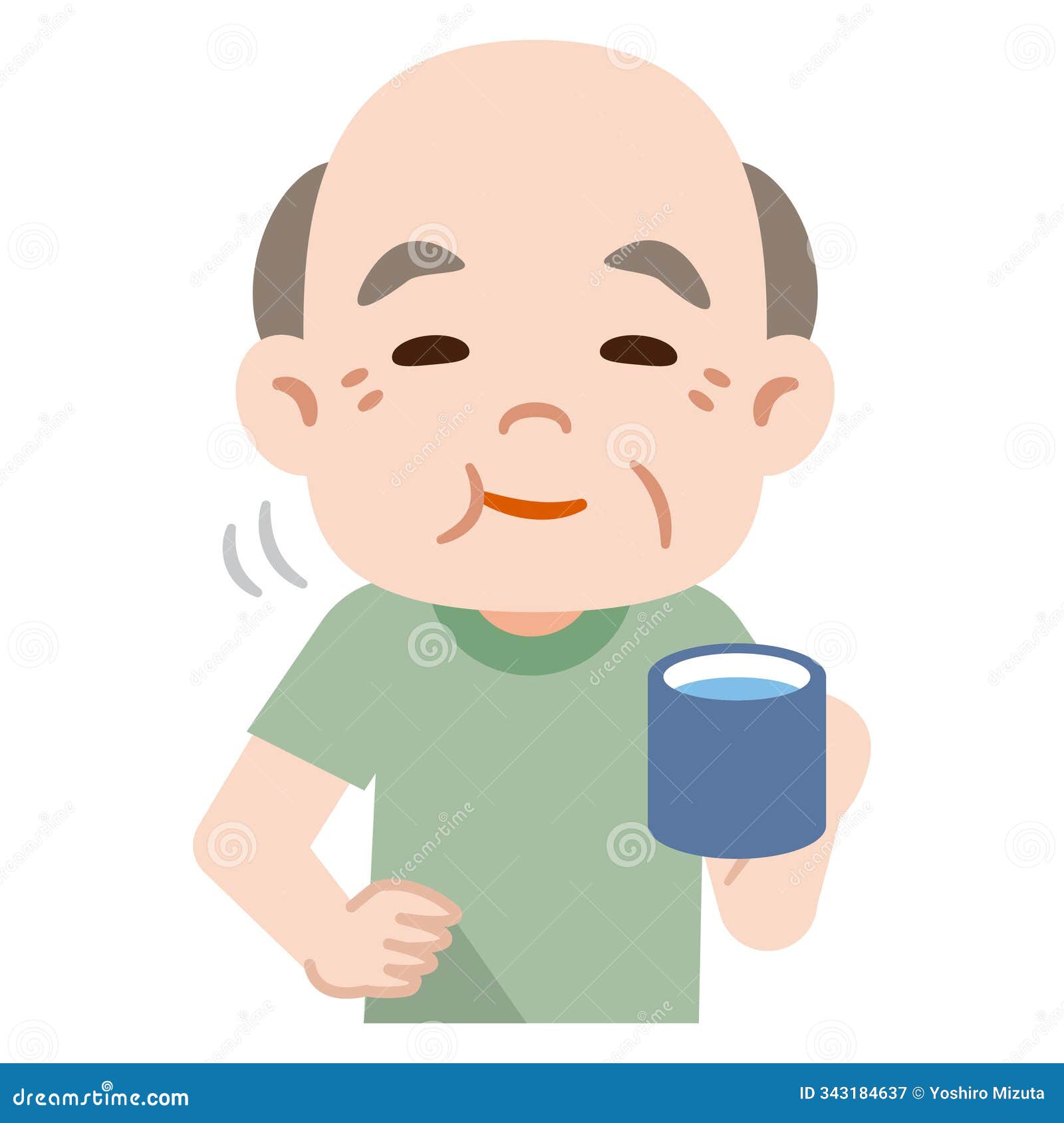 Vector Illustration Of An Elderly Man Gargling | CartoonDealer.com ...