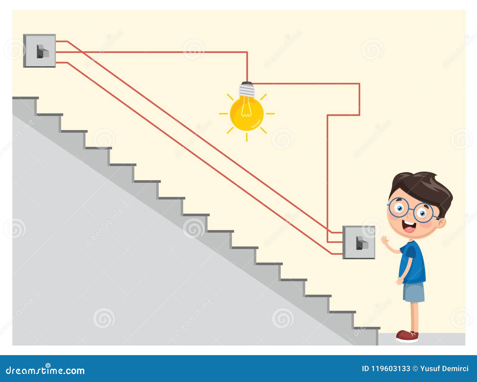Vector Illustration of Electric Circuit Stock Vector - Illustration of ...