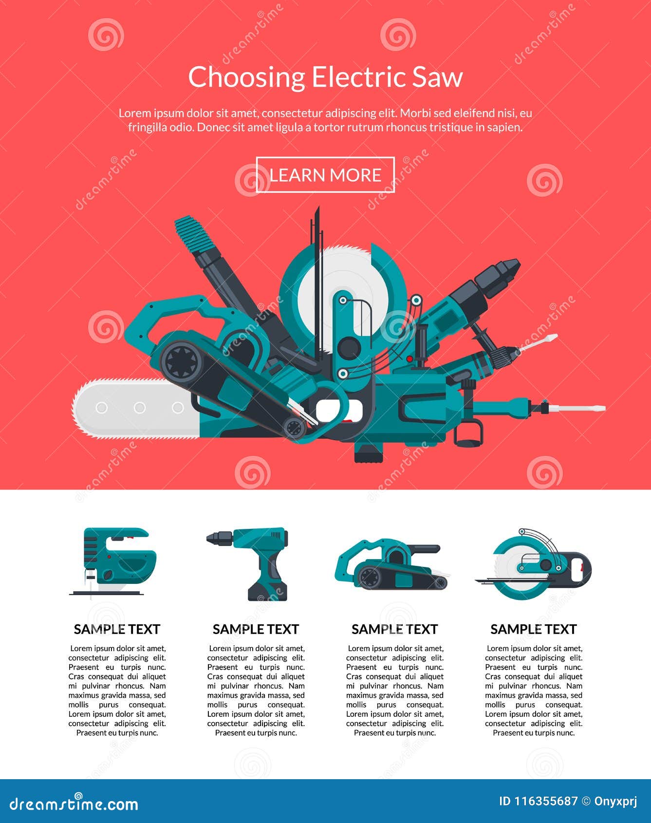 Vector Illustration with Electric Construction Tools Stock Vector ...