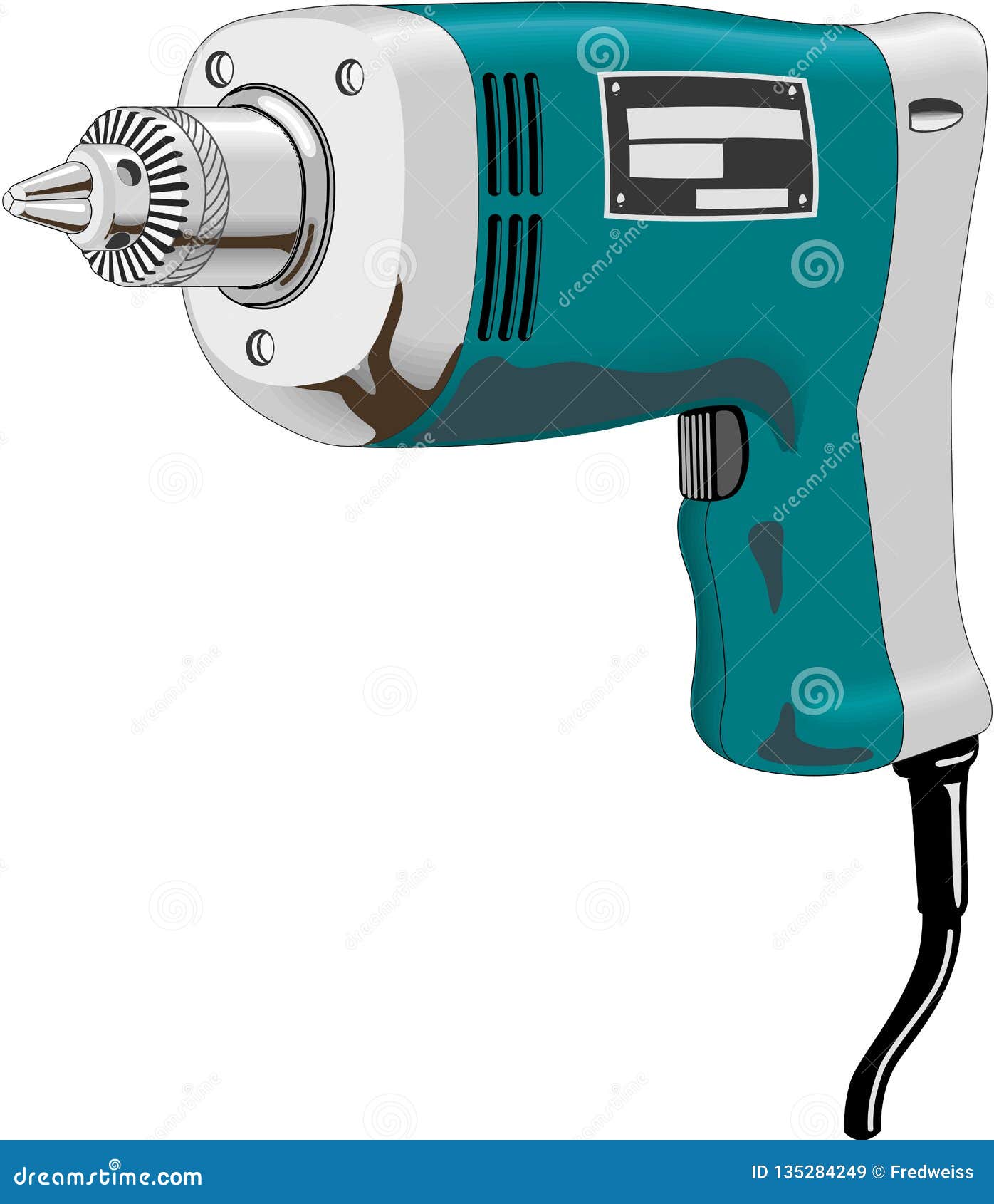 Electric Hand Drill Vector Illustration Stock Vector - Illustration of ...