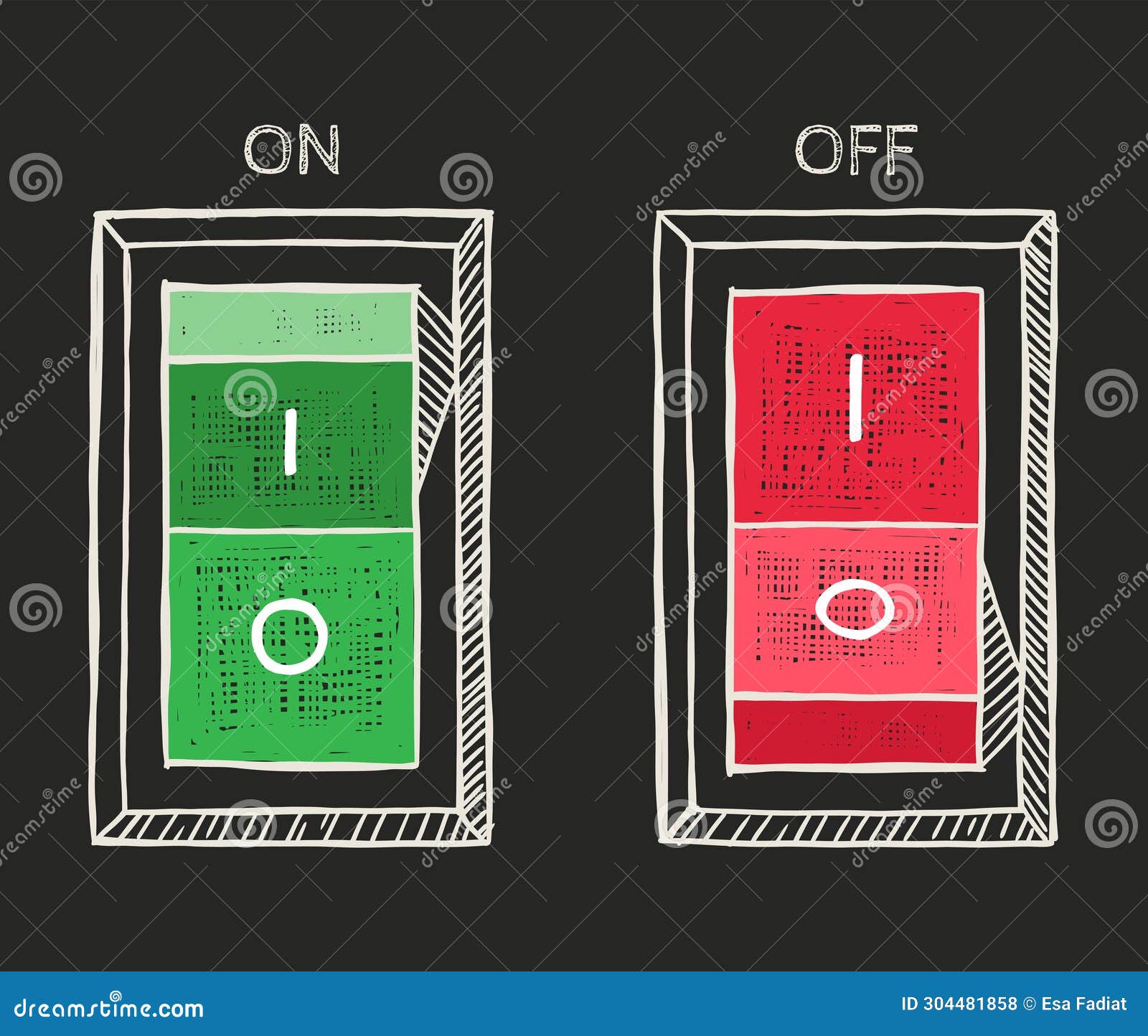 Vector Illustration of an Electric Switch. Hand Drawn Doodle Style ...