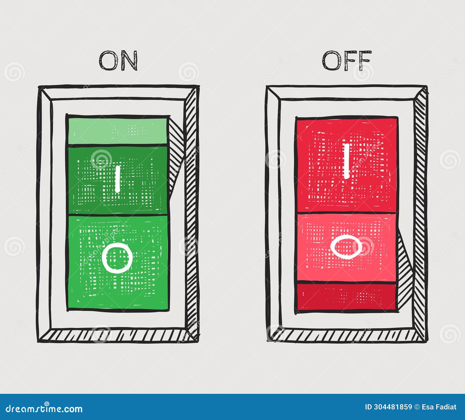 Vector Illustration of an Electric Switch. Hand Drawn Doodle Style ...