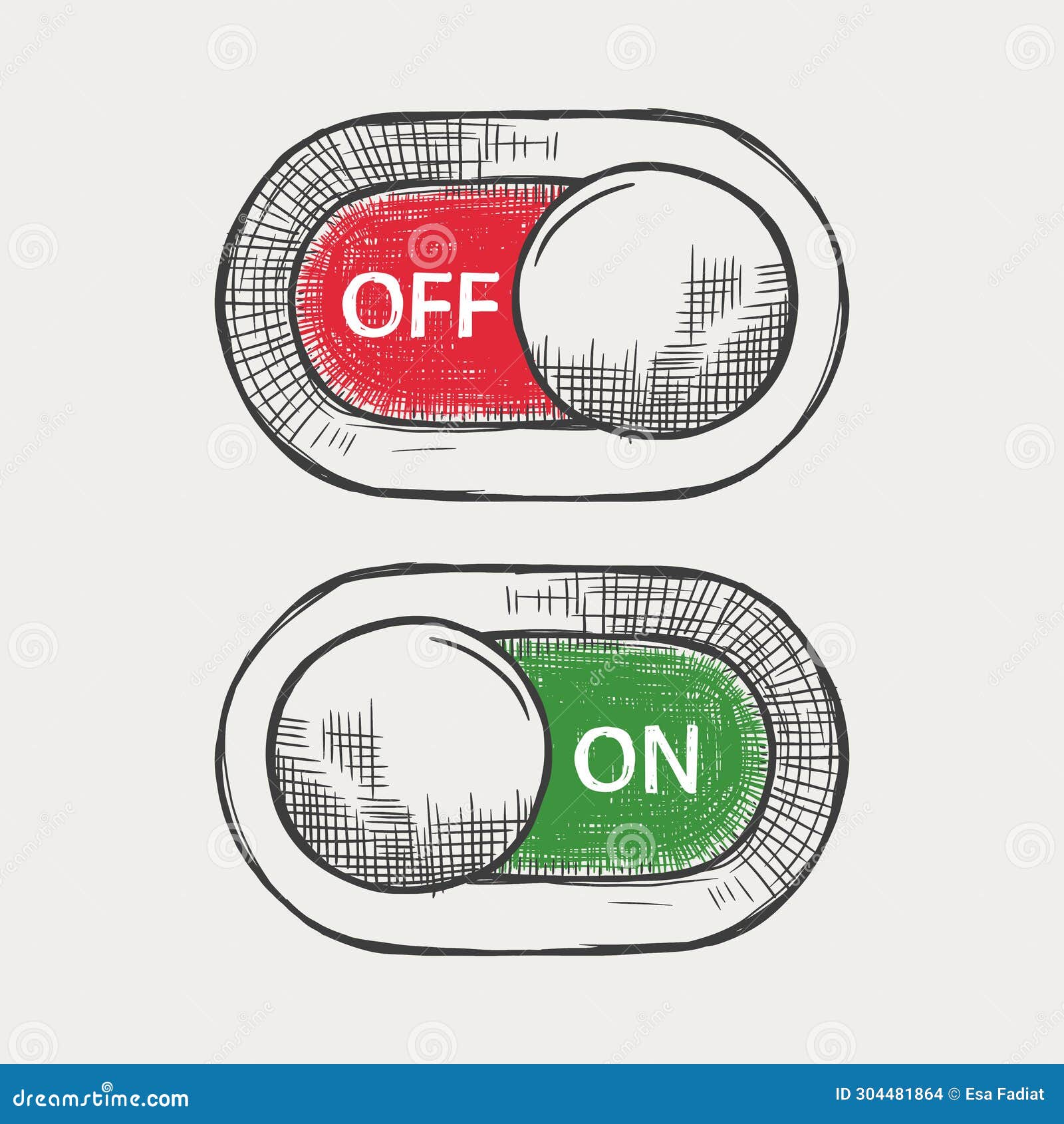 Vector Illustration of an Electric Switch. Hand Drawn Doodle Style ...