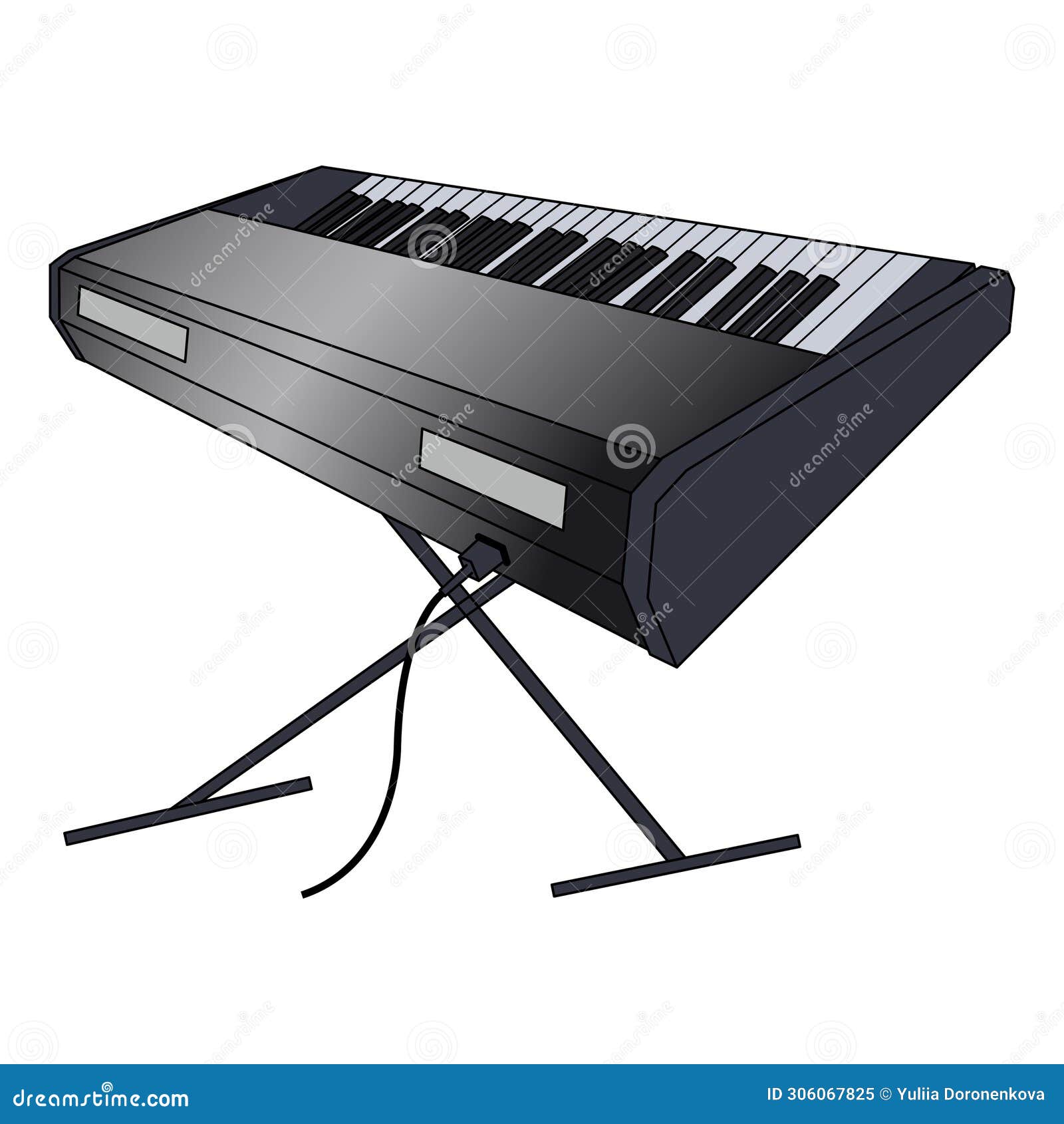 Cartoon Synthesizer. stock vector. Illustration of flat - 306067825