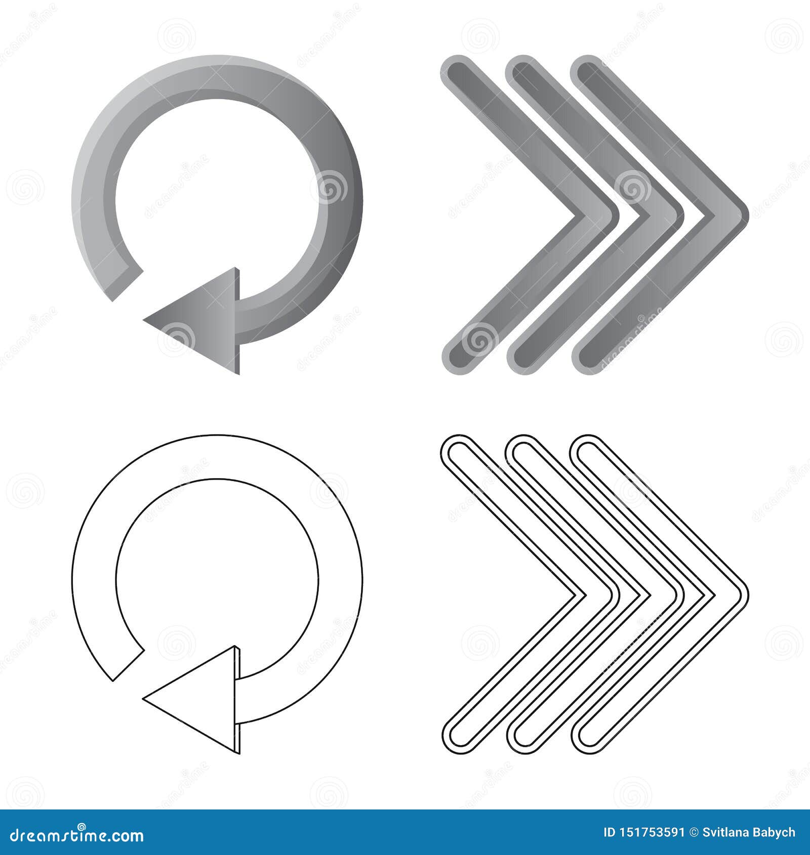 Vector Design of Element and Arrow Logo. Set of Element and Direction ...