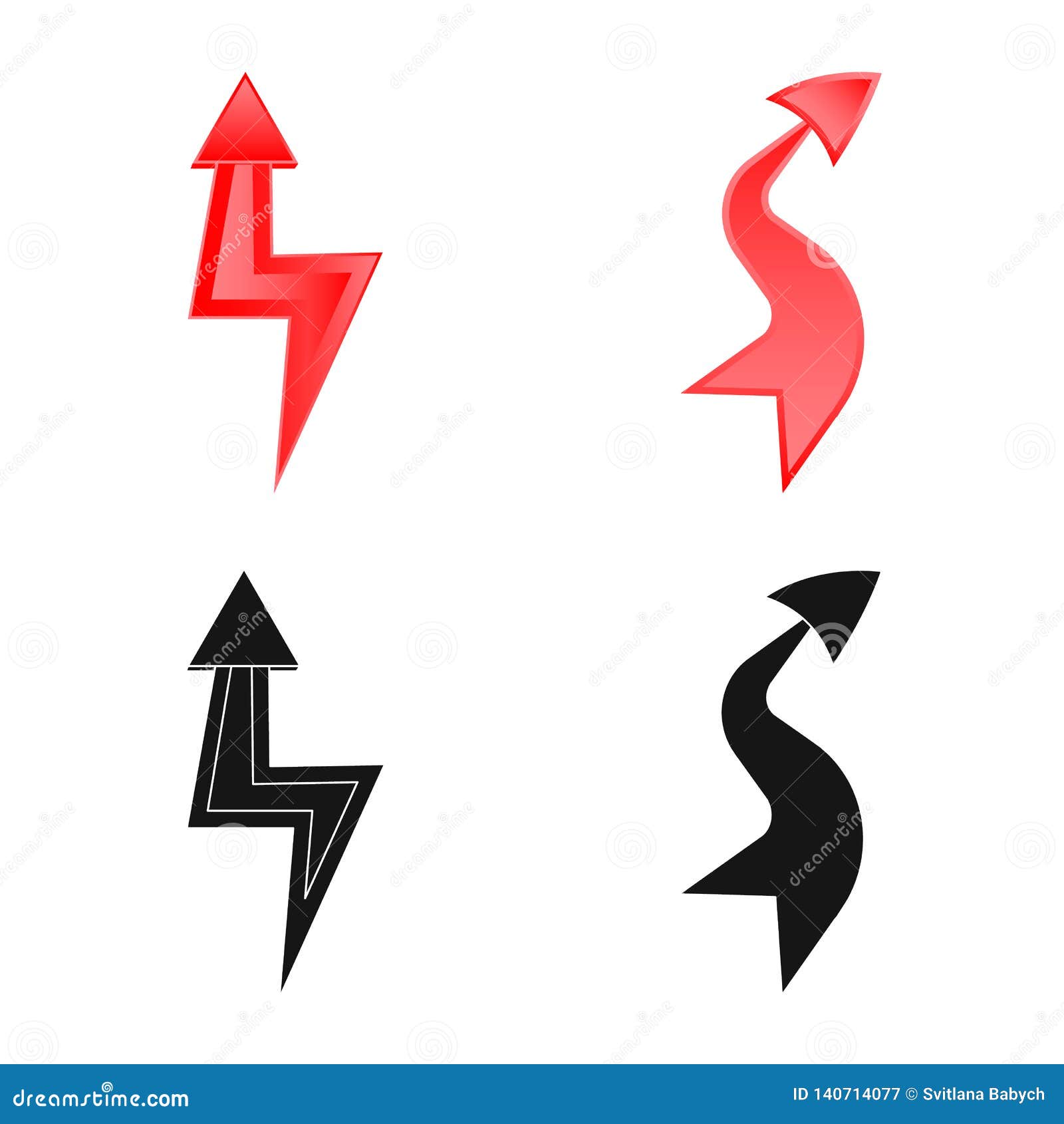 Vector Design of Element and Arrow Logo. Set of Element and Direction ...