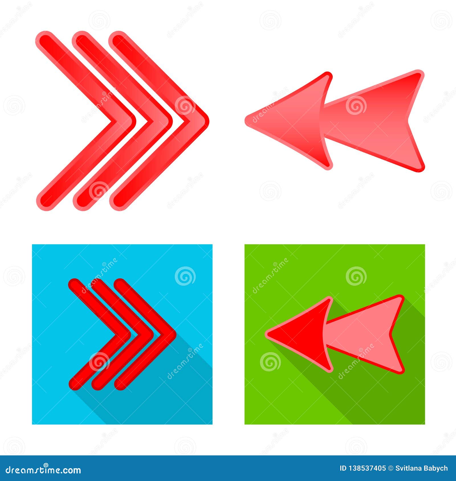Vector Illustration of Element and Arrow Icon. Set of Element and ...