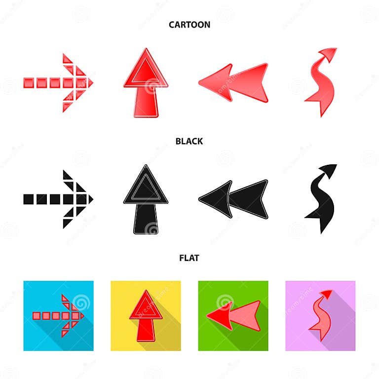 Vector Illustration of Element and Arrow Icon. Set of Element and ...
