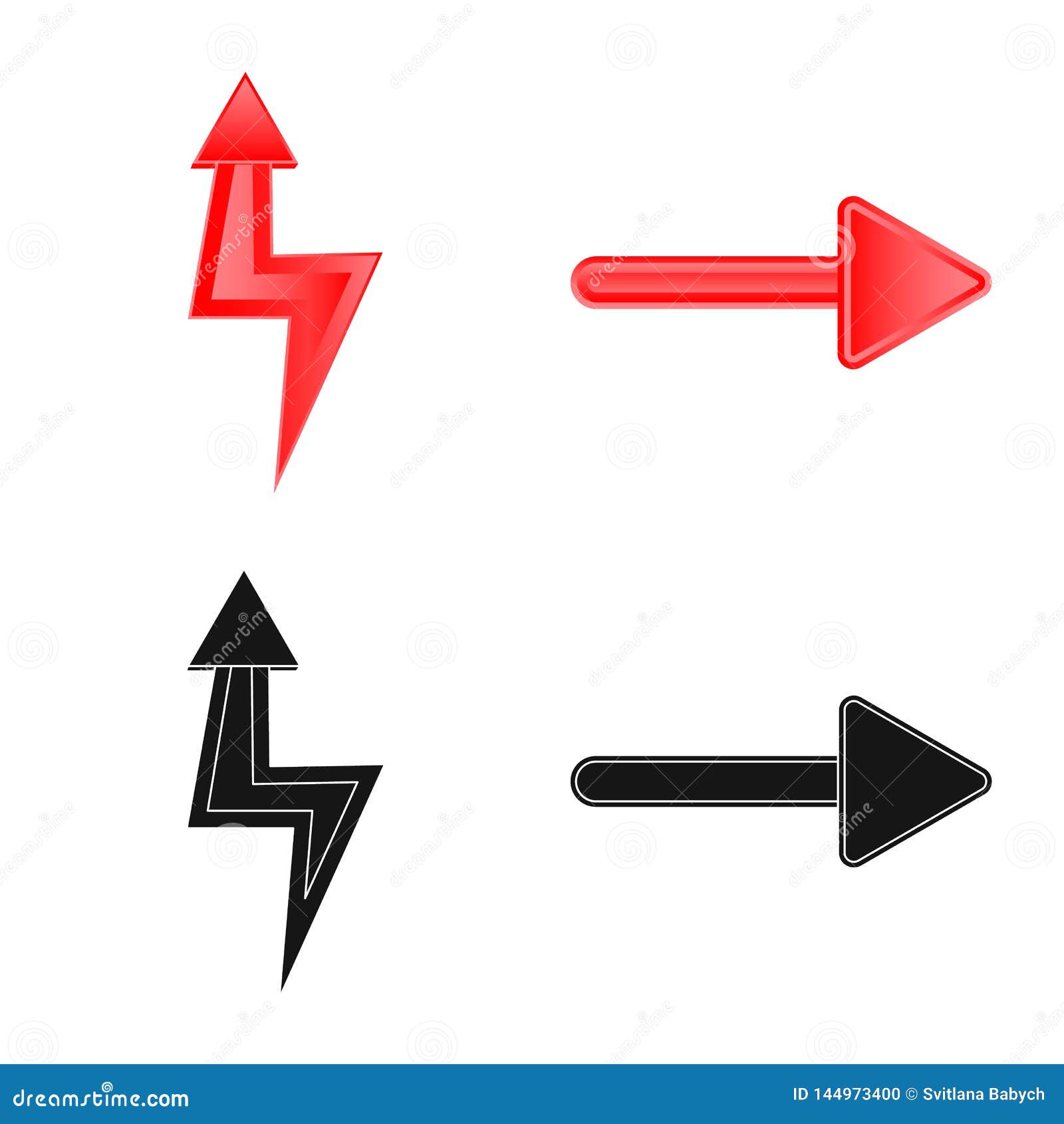 Vector Illustration of Element and Arrow Logo. Collection of Element ...