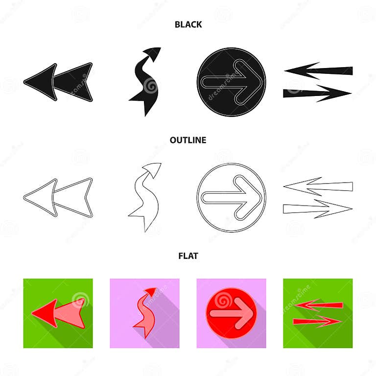 Vector Design of Element and Arrow Sign. Collection of Element and ...