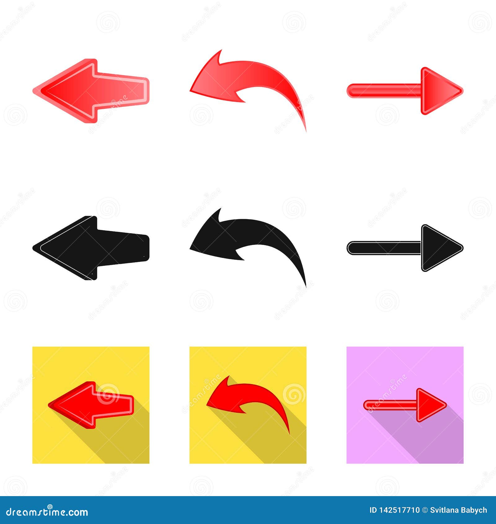 Vector Illustration of Element and Arrow Sign. Collection of Element ...