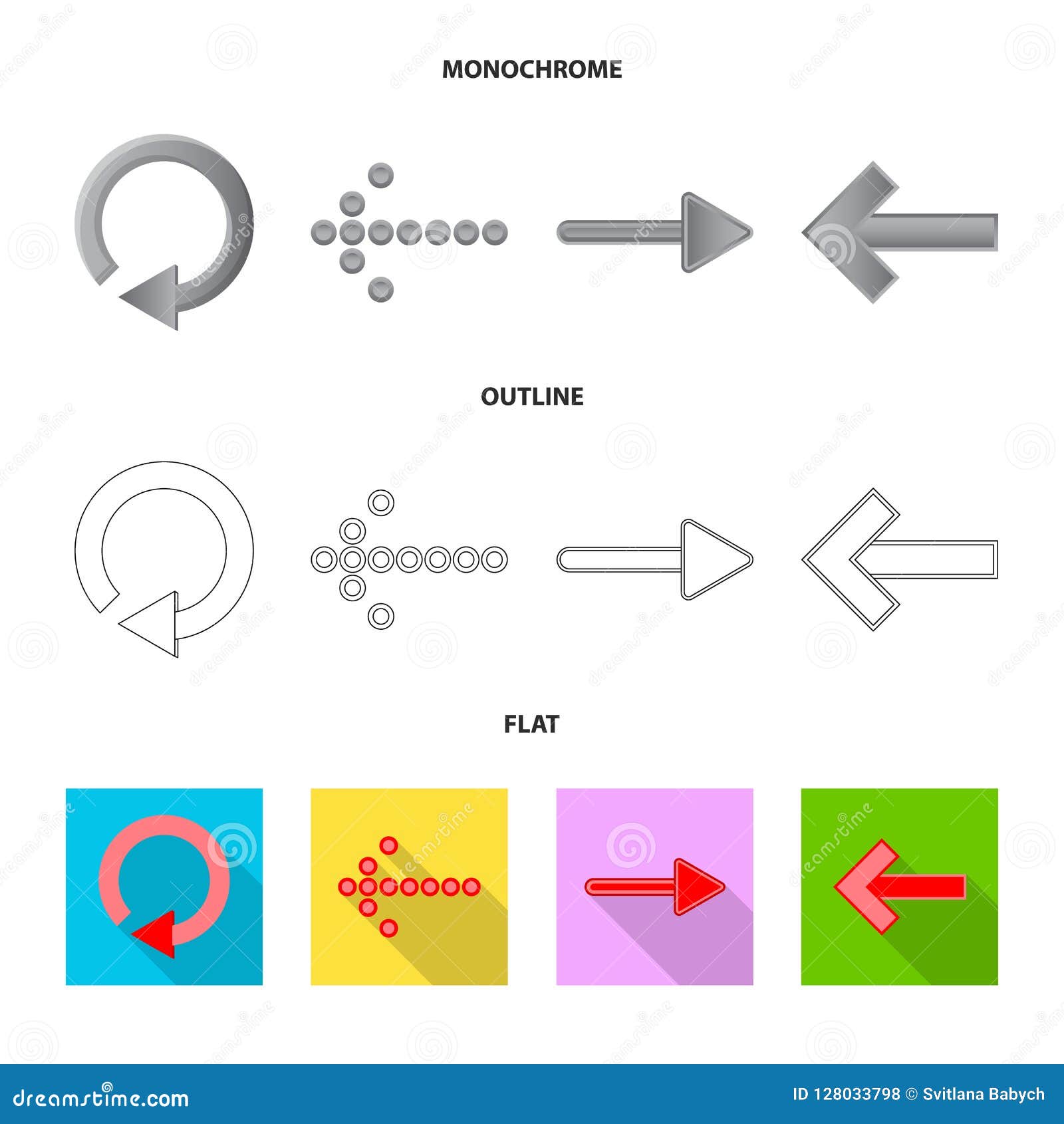 Vector Design of Element and Arrow Symbol. Set of Element and Direction ...