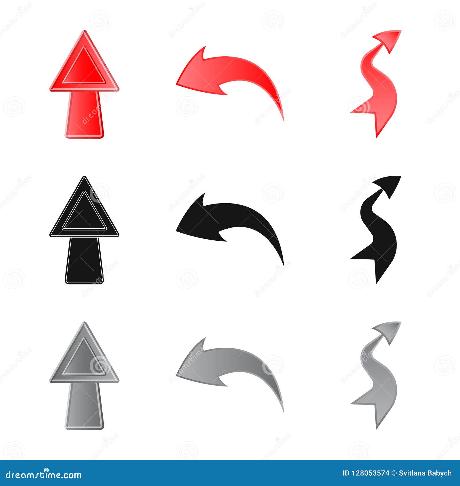 Vector Illustration of Element and Arrow Symbol. Collection of Element ...