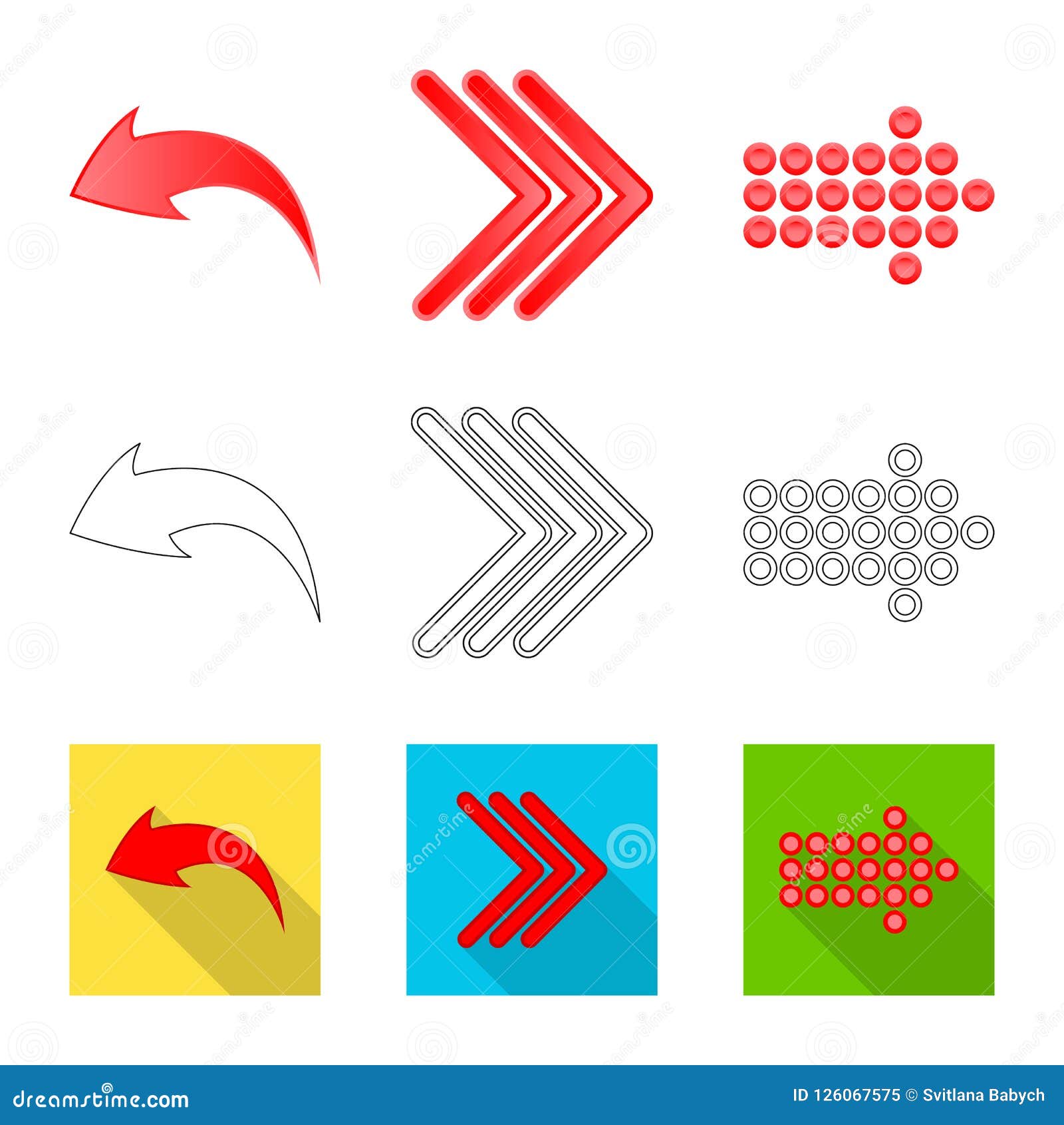 Vector Illustration of Element and Arrow Symbol. Collection of Element ...