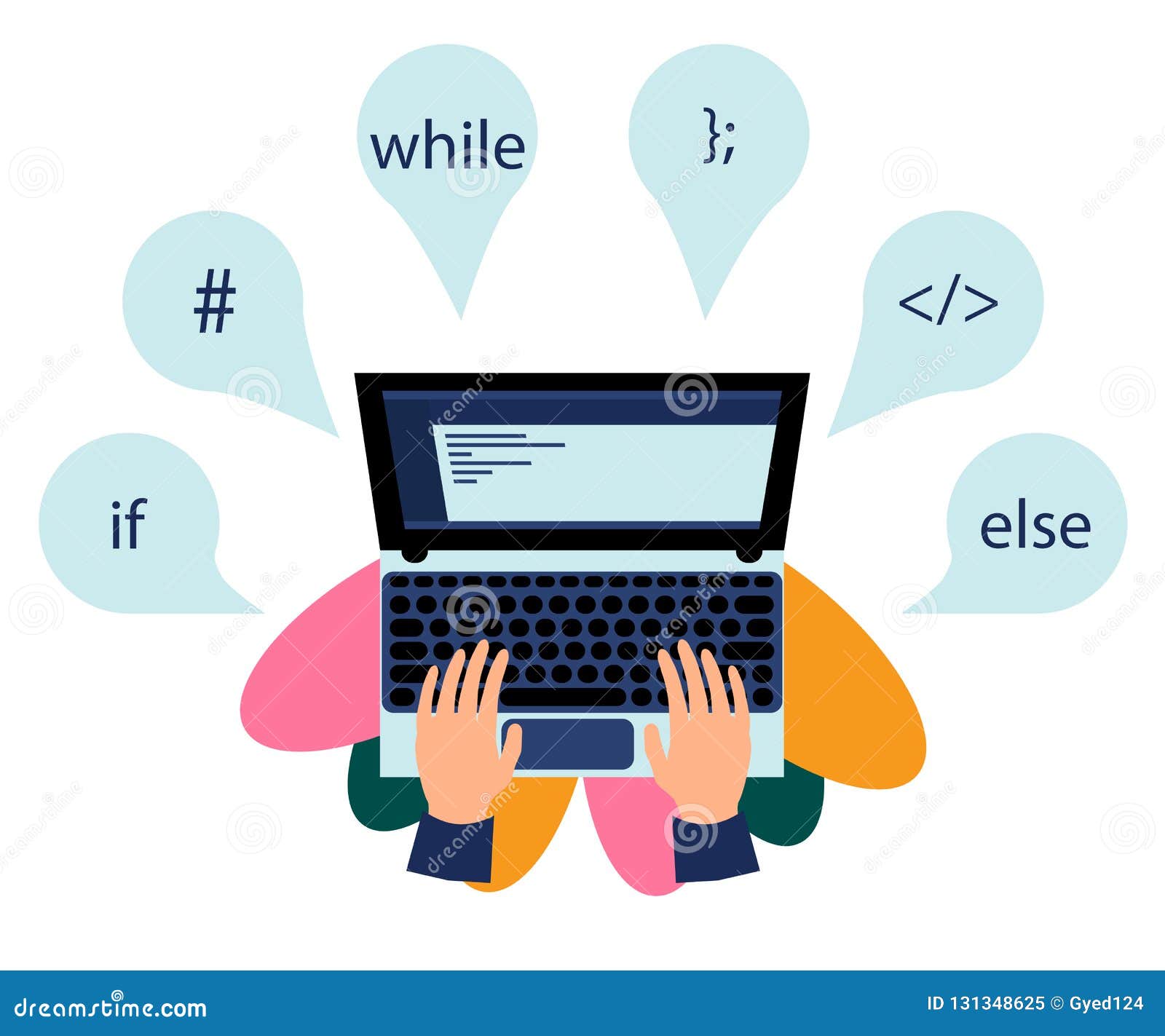 Vector Illustration Elements Of Programming Languages Stock Vector