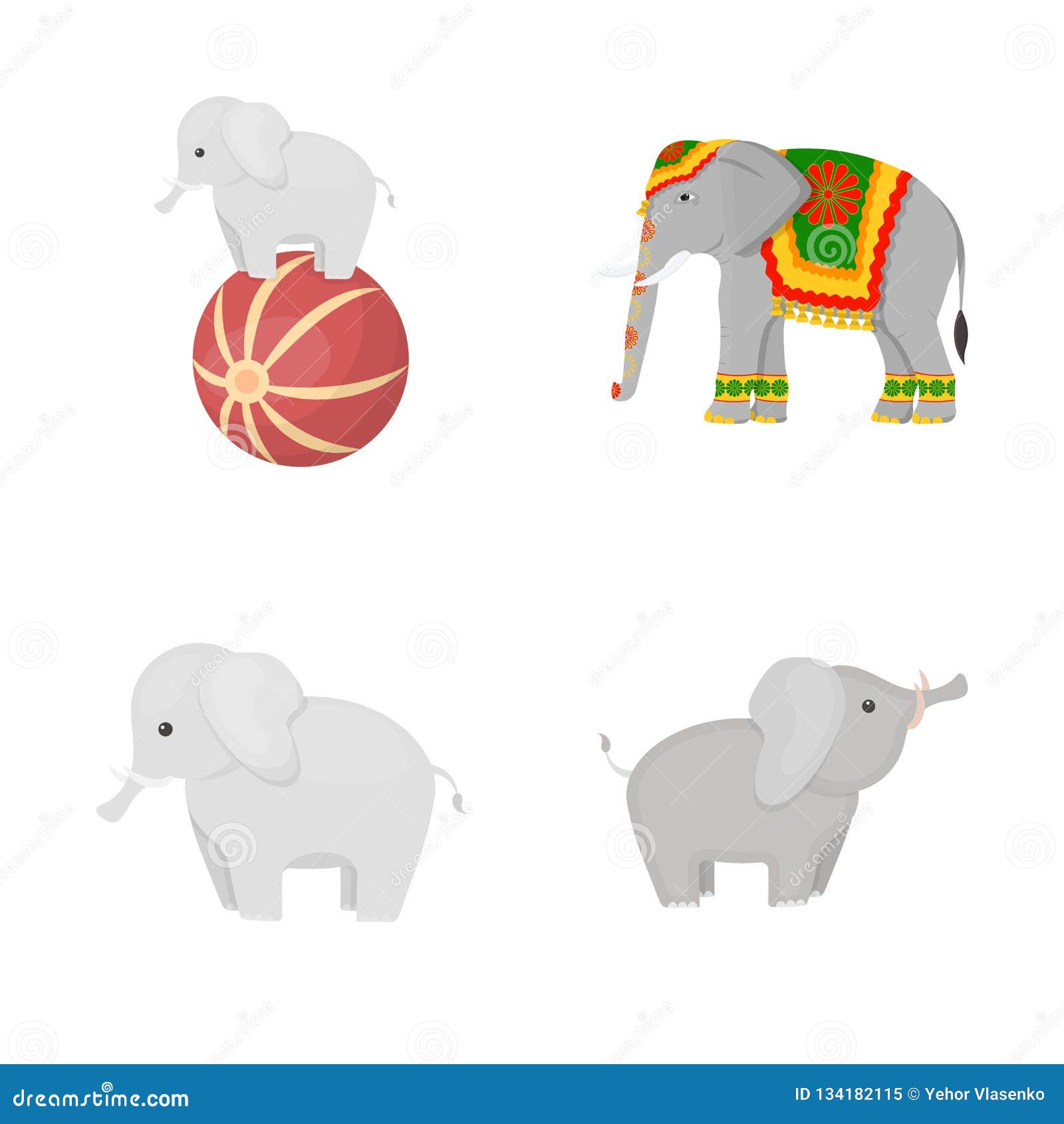 Vector Design of Elephant and Asian Icon. Set of Elephant and Elephant ...