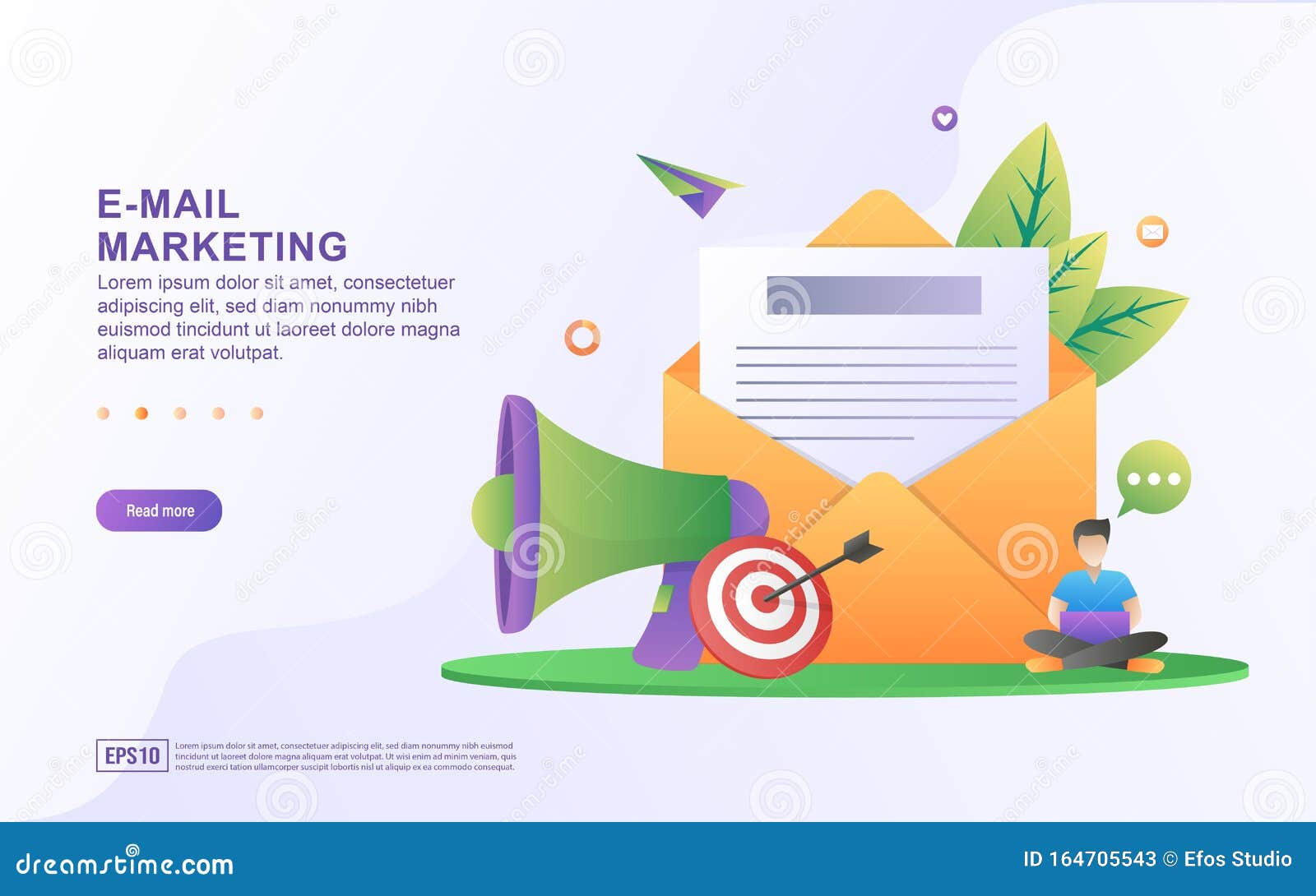 Vector Illustration of Email Marketing & Message Concept with Stock ...