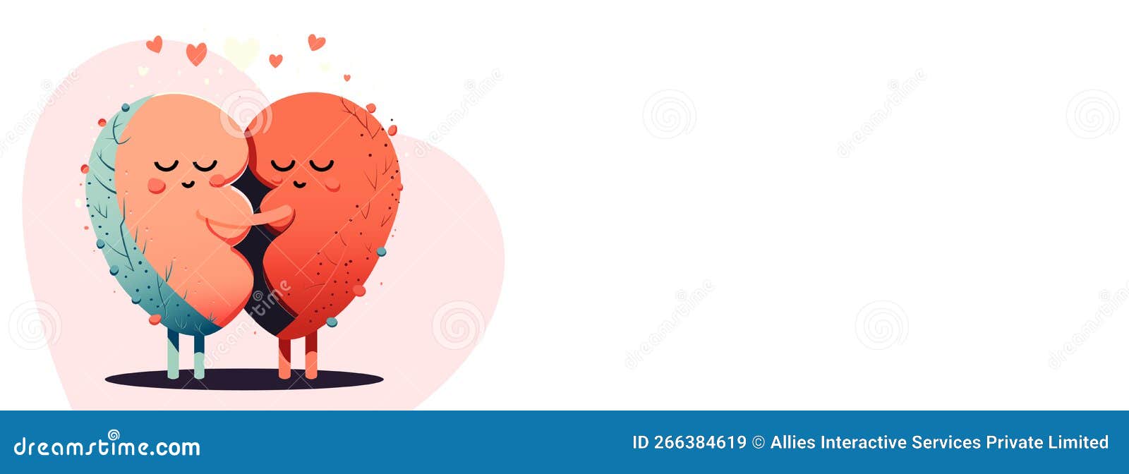 Vector Illustration of Embracing Potato Couple and Copy Space. Fall in ...