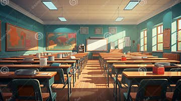 Vector Illustration of Empty Classroom Stock Image - Image of classroom ...