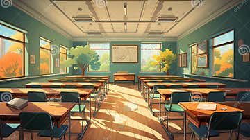 Vector Illustration of Empty Classroom Stock Photo - Image of design ...
