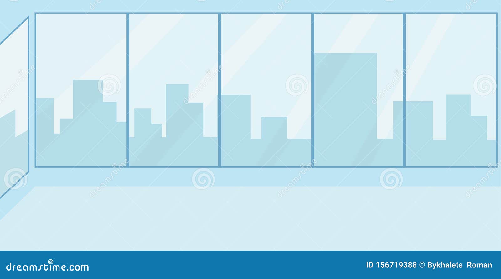 Vector Illustration Empty Office Workspace Conference Hall Flat Design ...