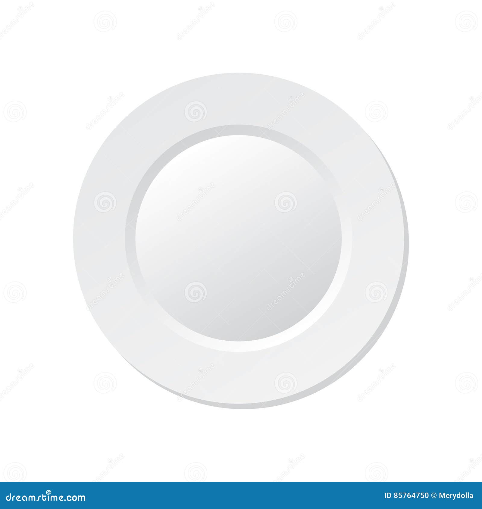 Vector Illustration of Empty White Plate Stock Vector - Illustration of ...