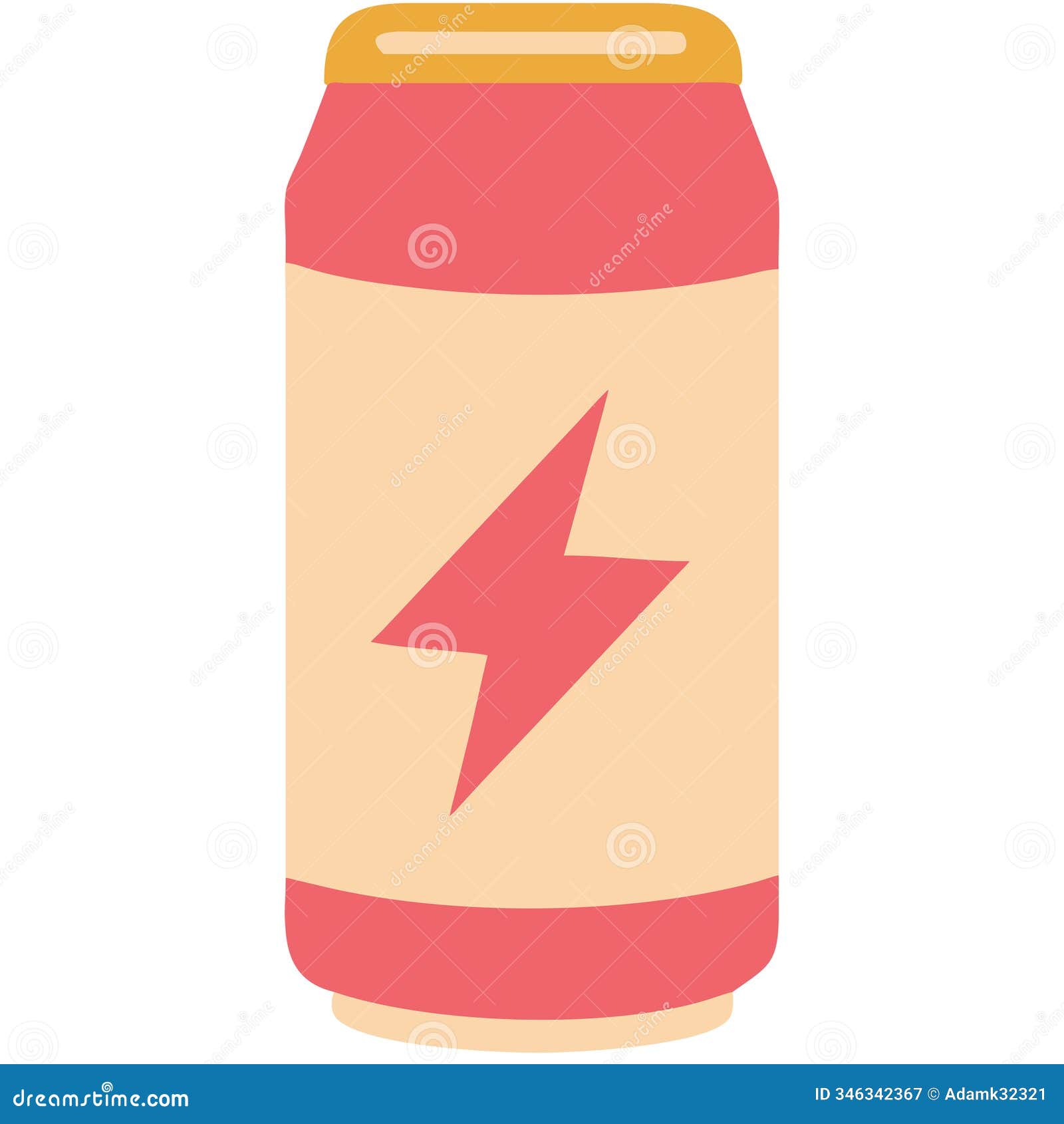 Vector Illustration of Energy Drink Can with Lightning Bolt Symbol for ...
