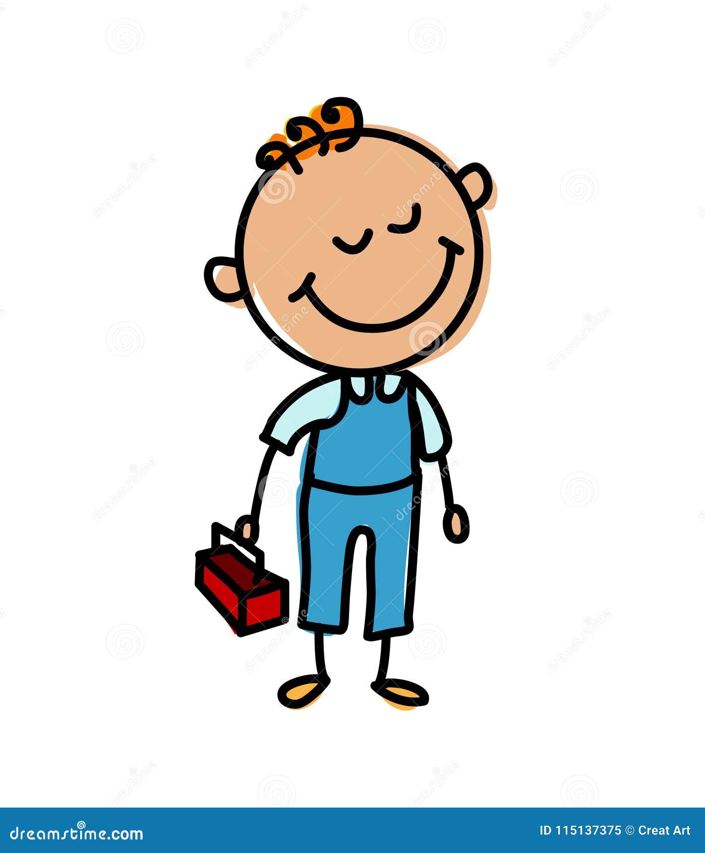 Engineer Kid.Cartoon Kid Vector Illustration. Stock Vector ...