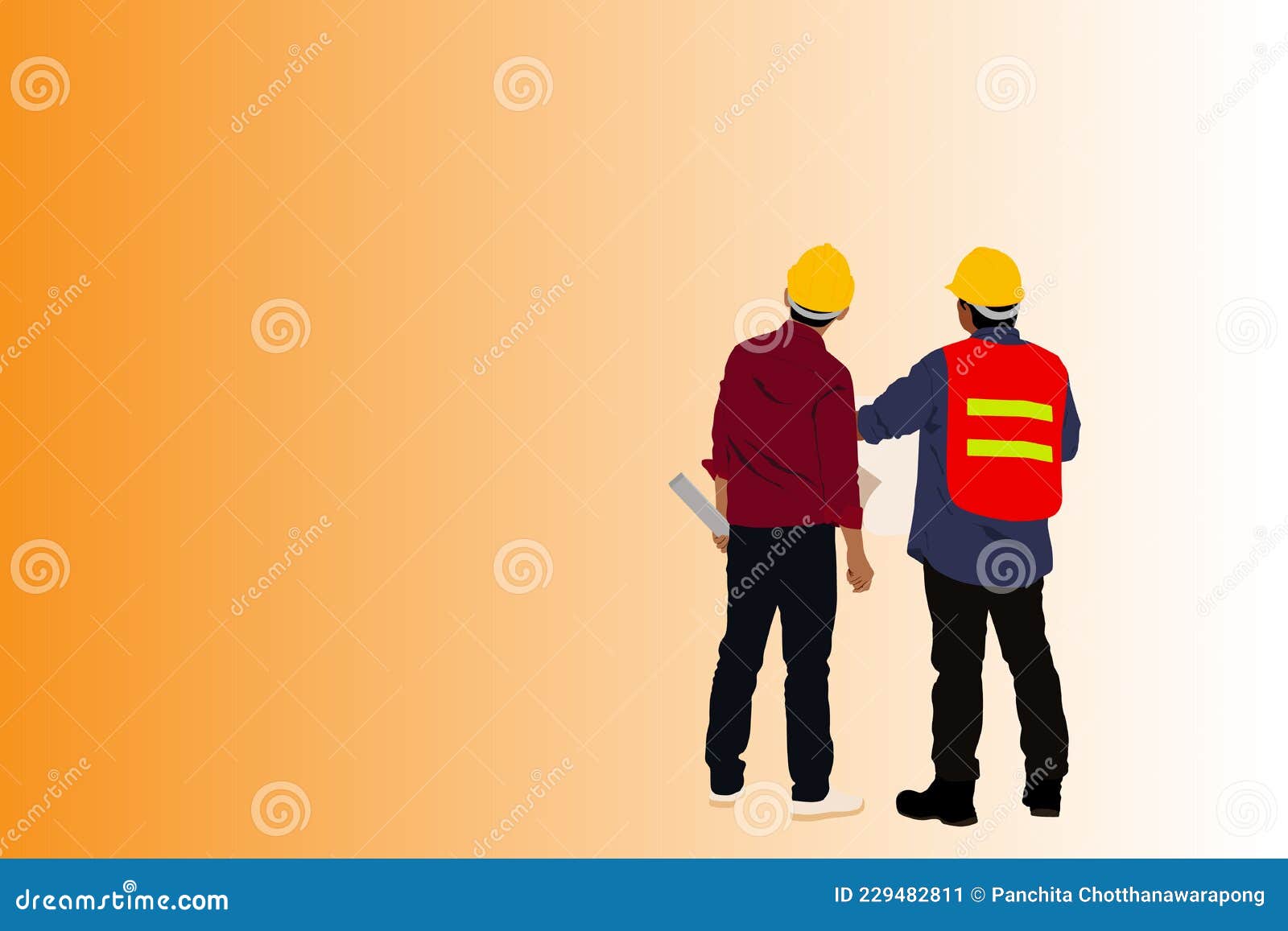 Vector Illustration of Engineer and Worker Man Team, Technician and ...