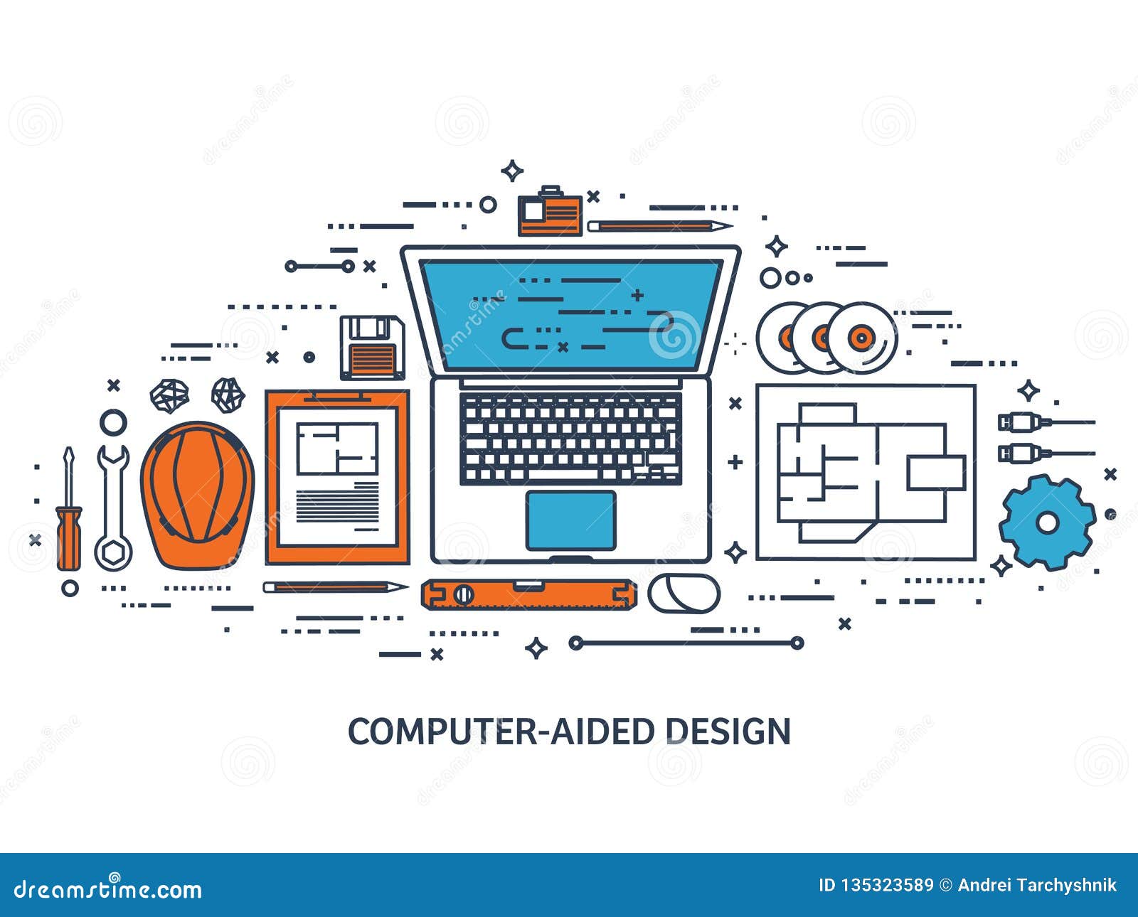 Vector Illustration. Engineering and Architecture. Drawing ...
