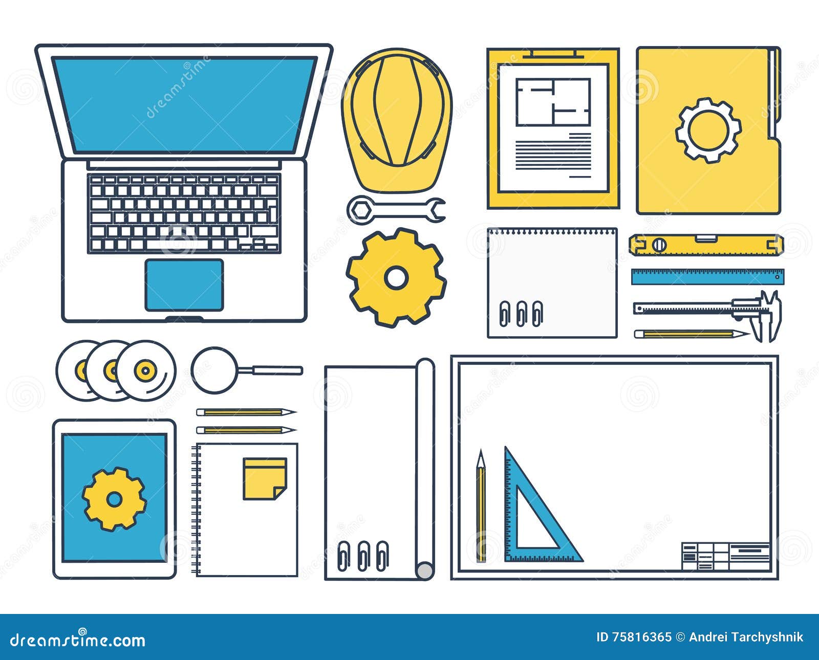 Vector Illustration. Engineering and Architecture. Drawing ...