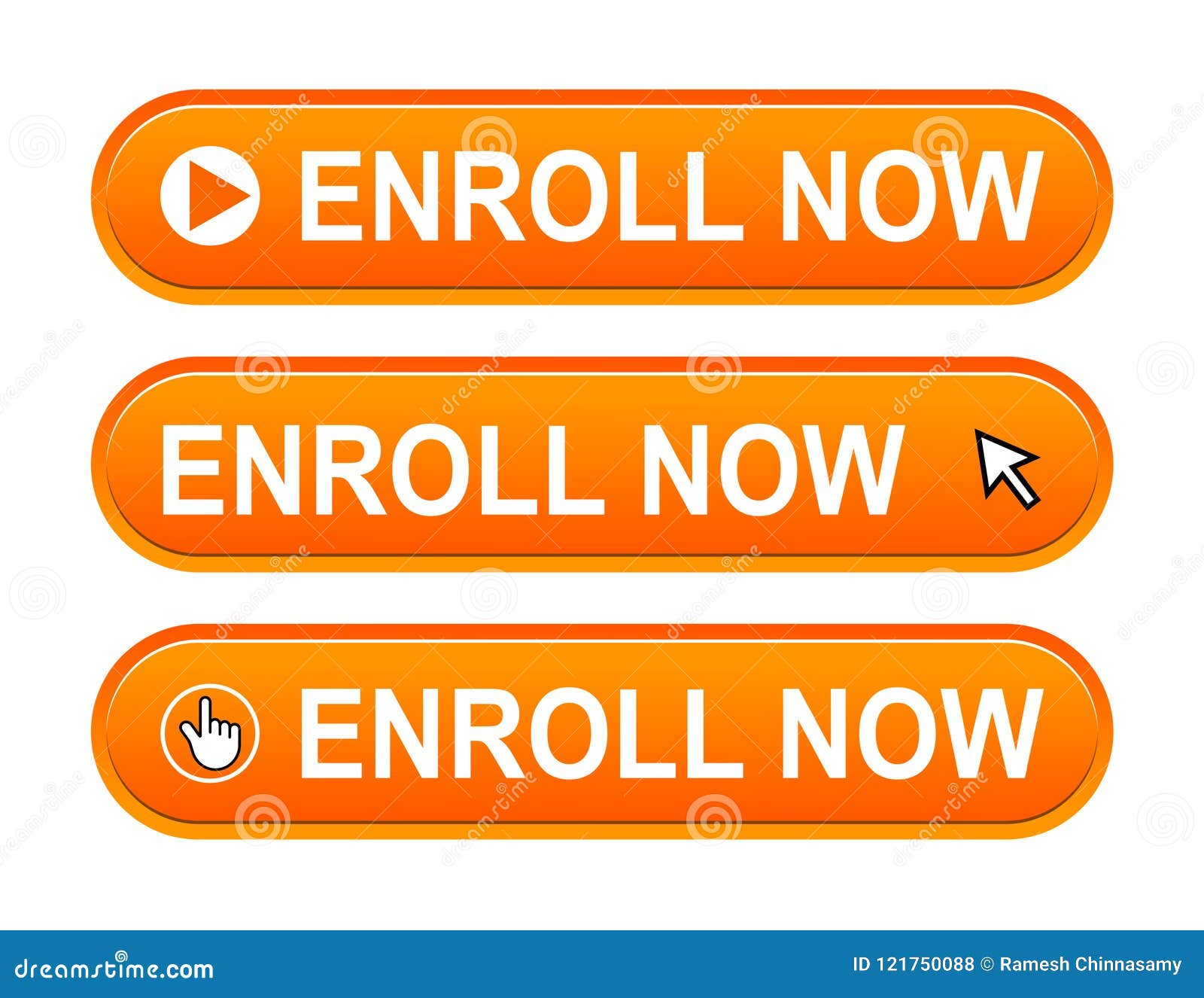 Enroll now button stock vector. Illustration of isolated - 121750088
