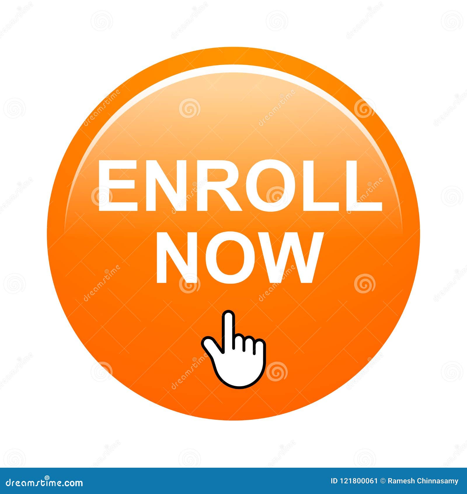 Enroll now button stock vector. Illustration of computer - 121800061