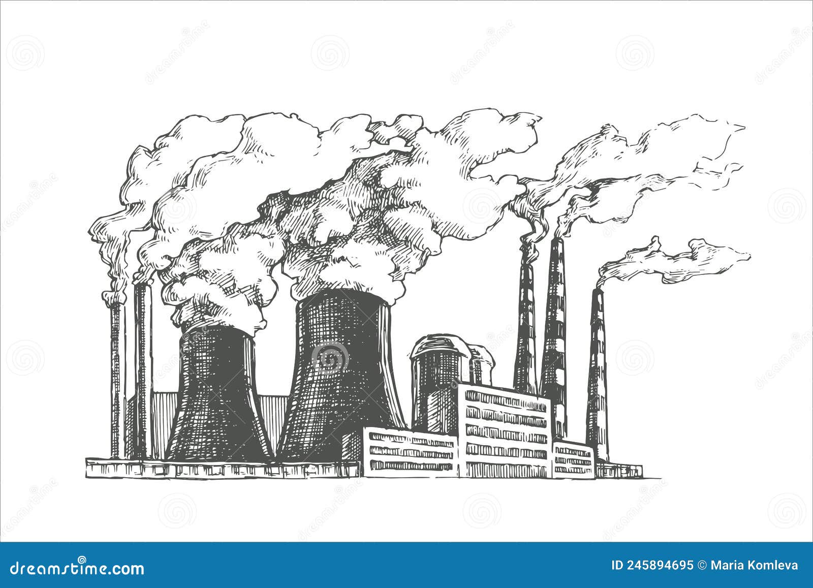 Vector Illustration about Environmental Problems. Hand Drawn Sketch of ...