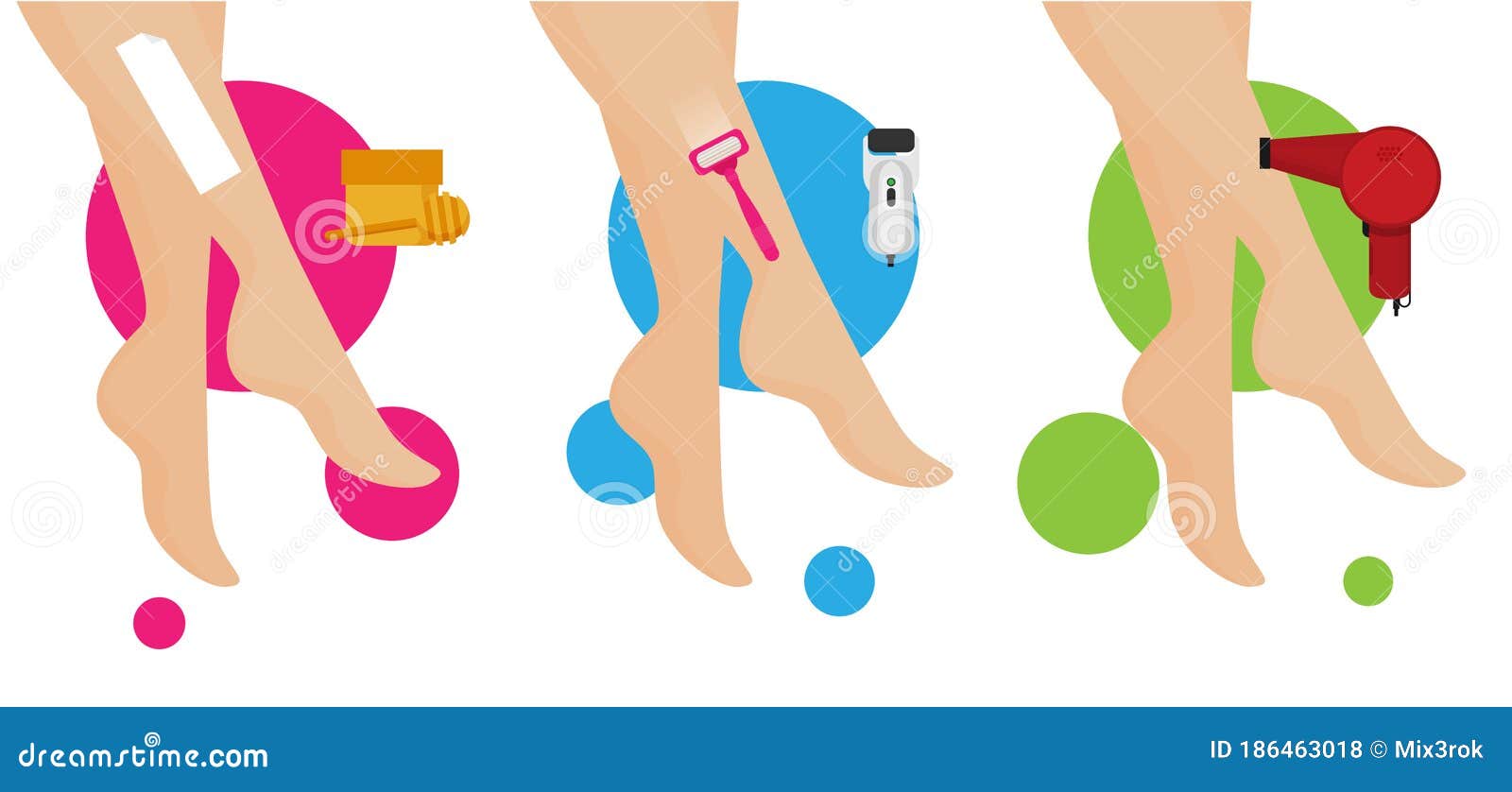 Vector Illustration of Epilation or Depilation Procedure Stock ...