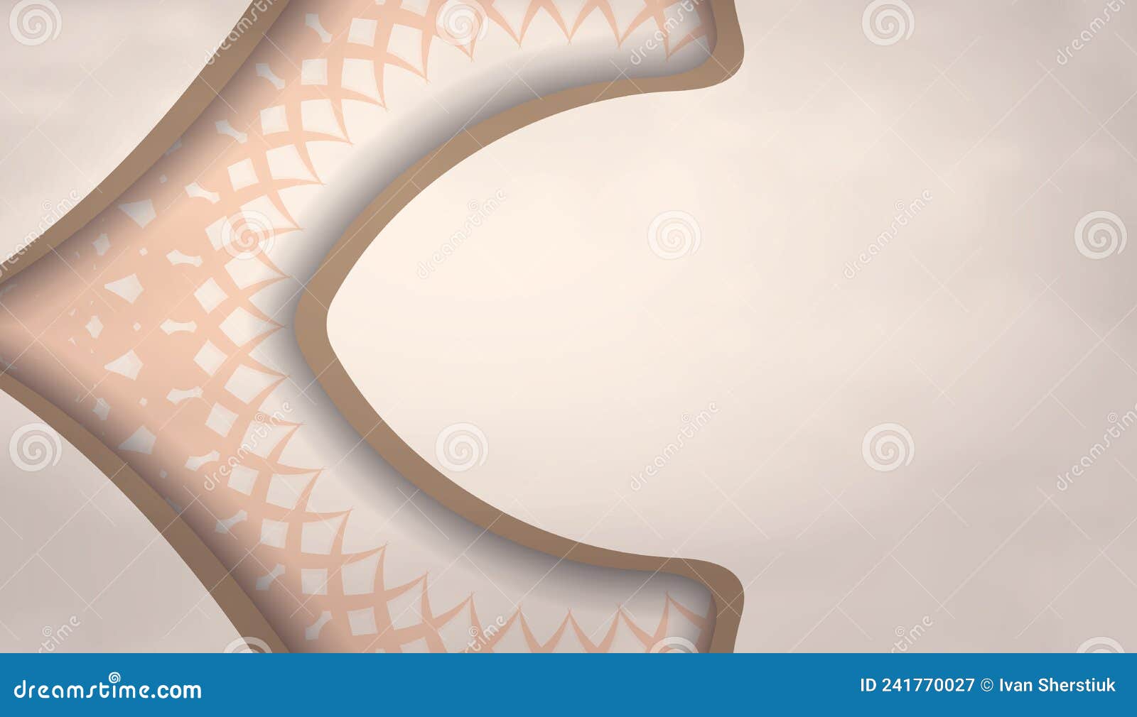 Beige Postcard with Space for Your Text and Patterns. Typography ...