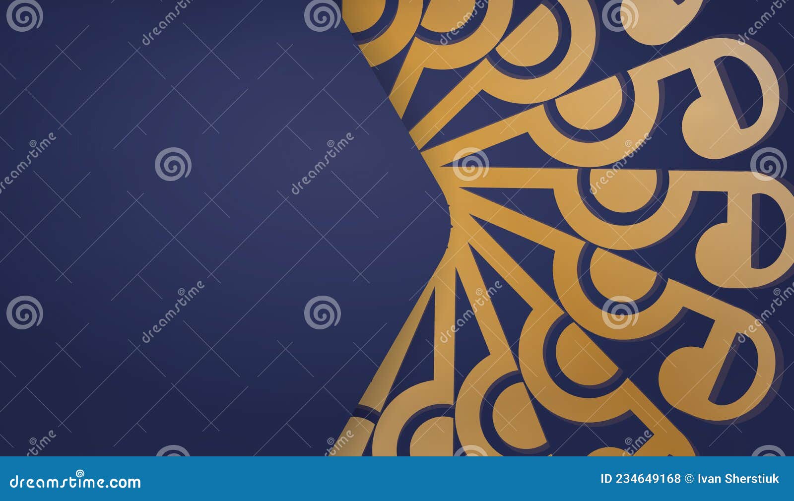 Dark Blue Background with Luxury Gold Pattern for Logo or Text Design ...