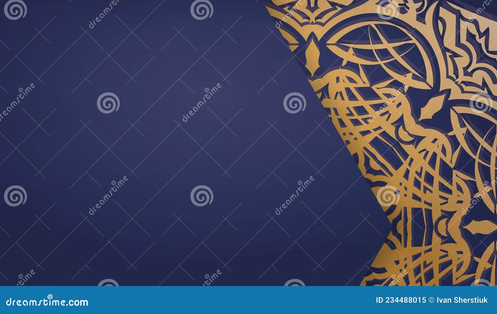 Dark Blue Banner with Luxurious Gold Pattern for Design Under Your Logo ...