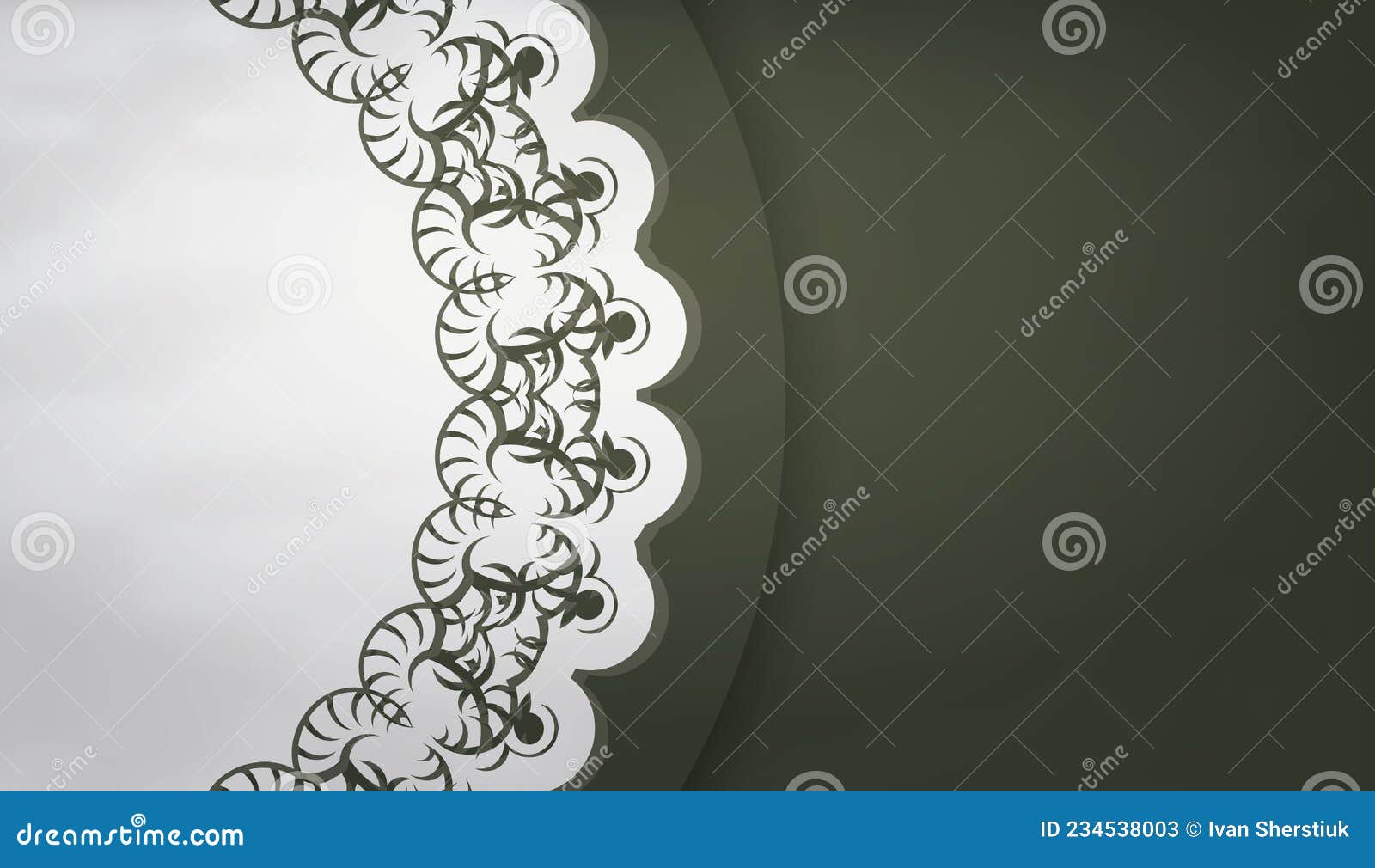 Dark Green Background with Greek White Pattern and Space for Your Logo ...