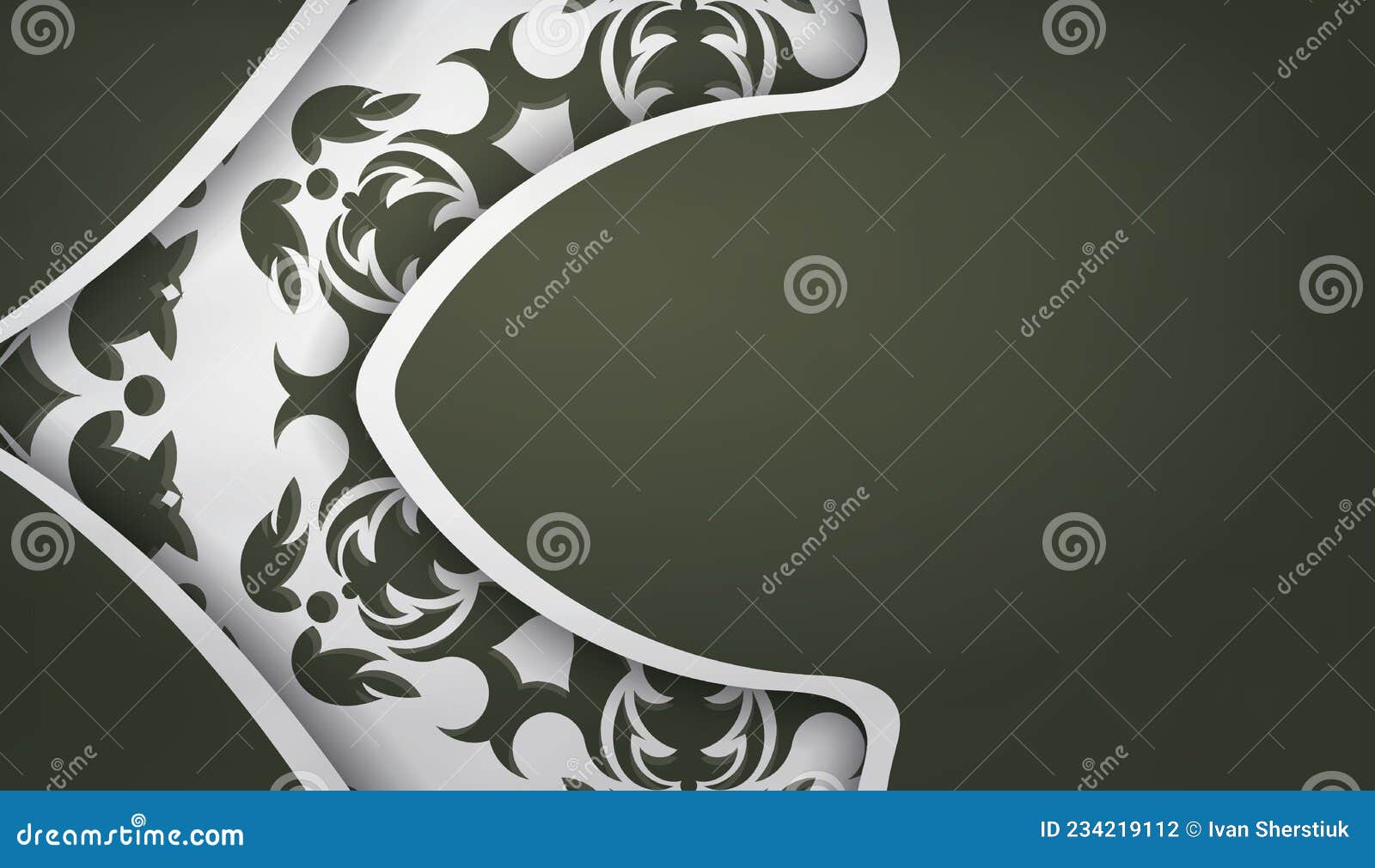 Dark Green Banner with Abstract White Pattern for Design Under the Text ...