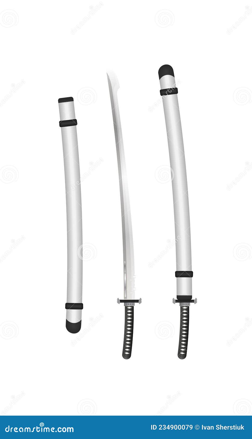 Katana Samurai Sword in Realistic Style. Japanese Sword. Vector ...