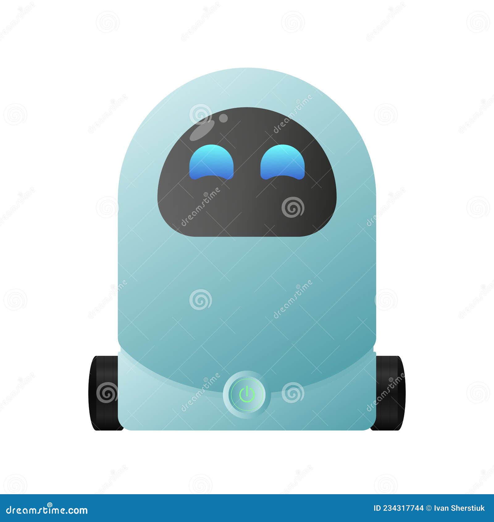 Little Cute Robot on Wheels. Isolated. Vector. Stock Vector ...