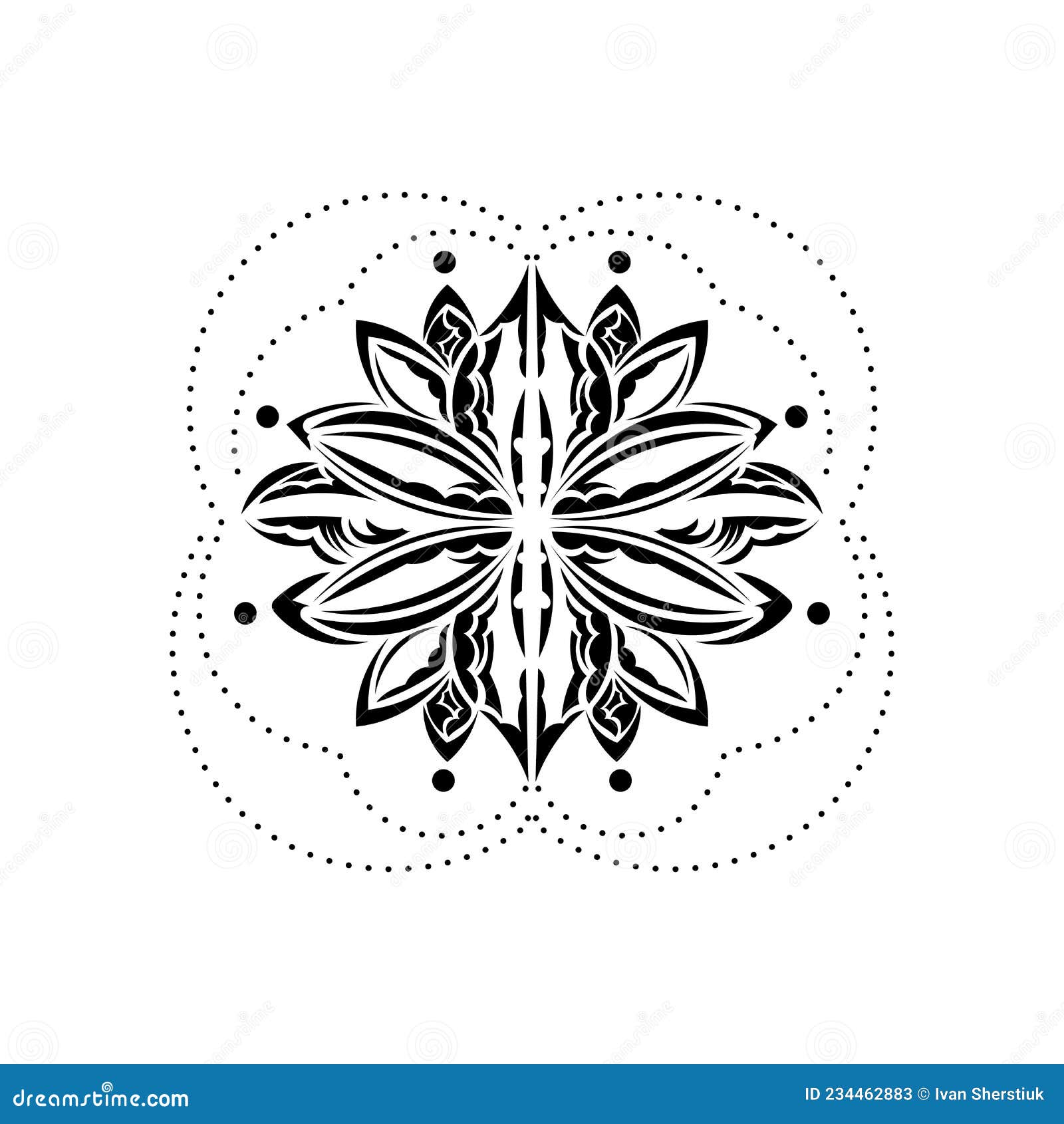Lotus Pattern in Simple Style. Isolated. Vector Illustration. Stock ...