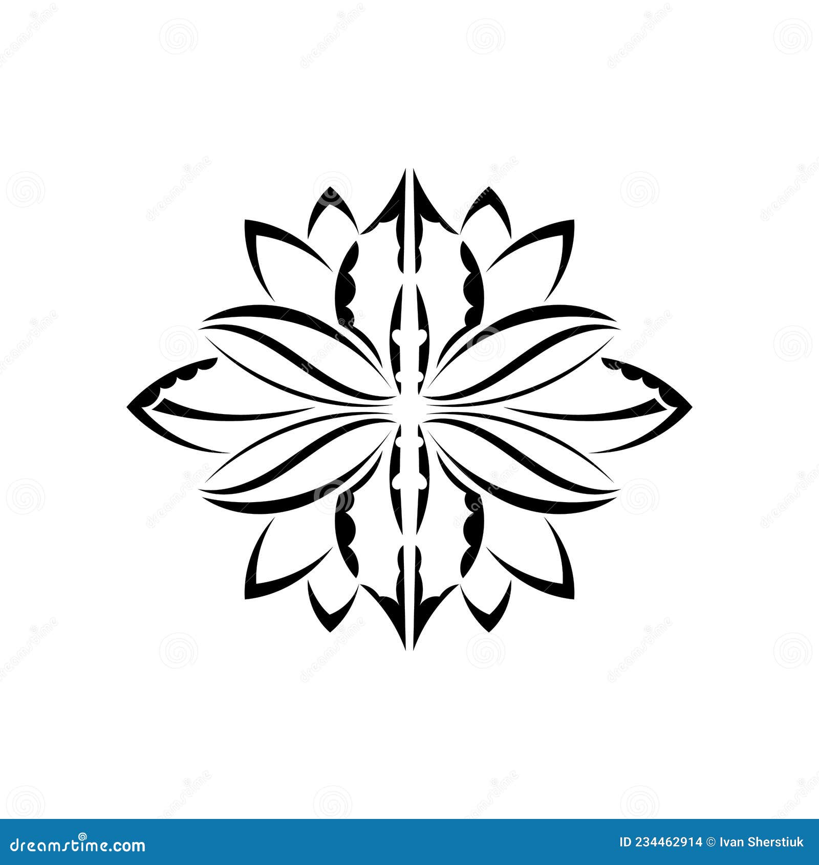 Lotus Pattern in Simple Style. Yoga Symbol. Isolated. Vector Stock ...
