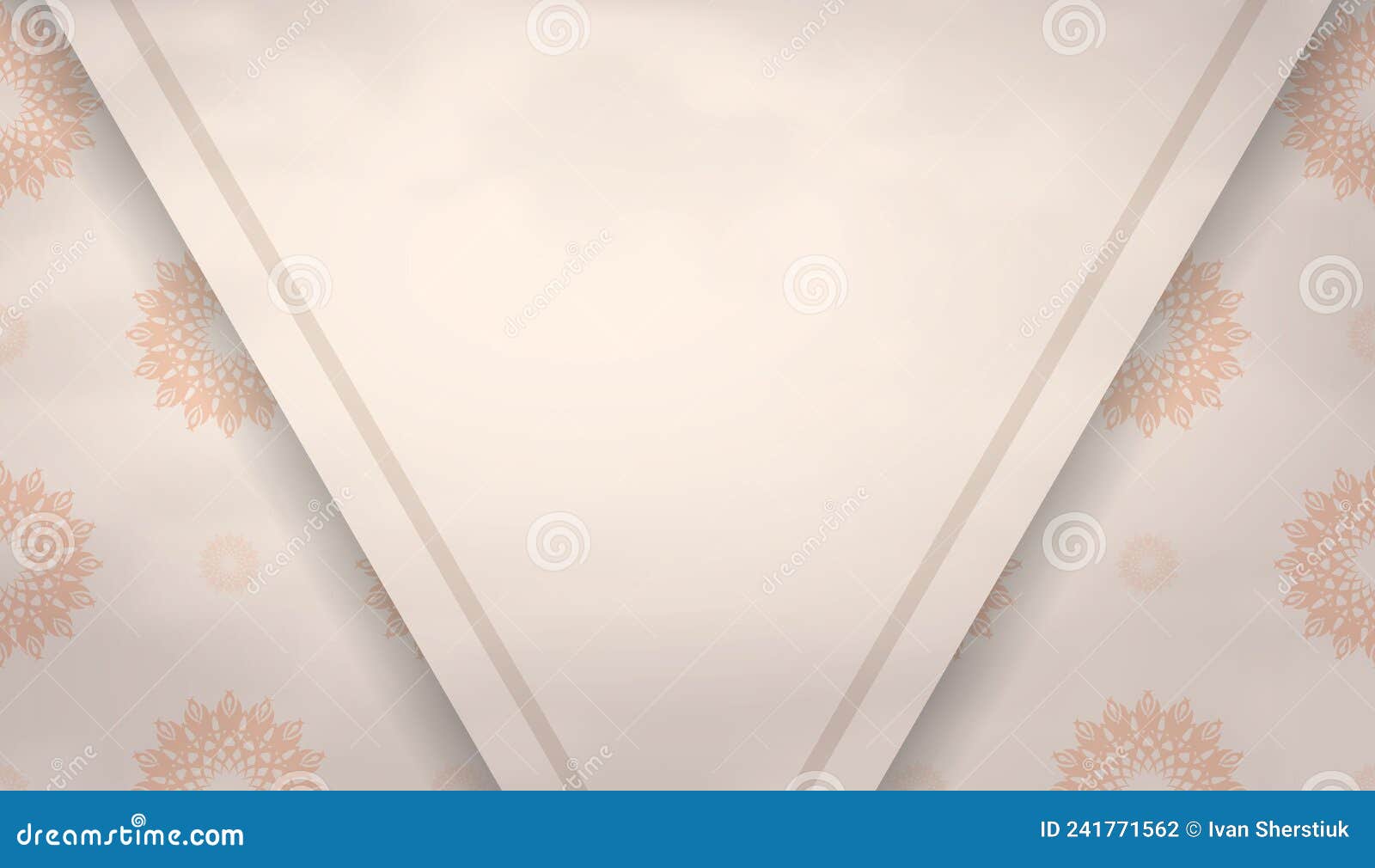 Luxurious Beige Banner with Space for Your Text and Patterns. New Year ...