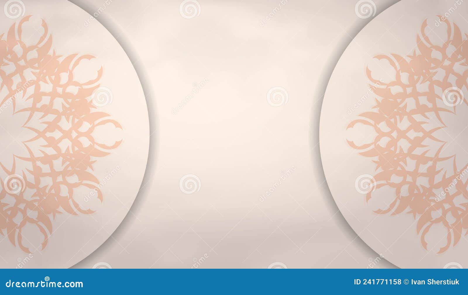 Luxurious Beige Postcard with Space for Your Text and Patterns. Print ...